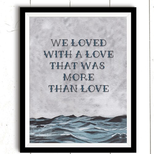 Annabel Lee Edgar Allan Poe / Love and Loss Poem Wall Art | Etsy