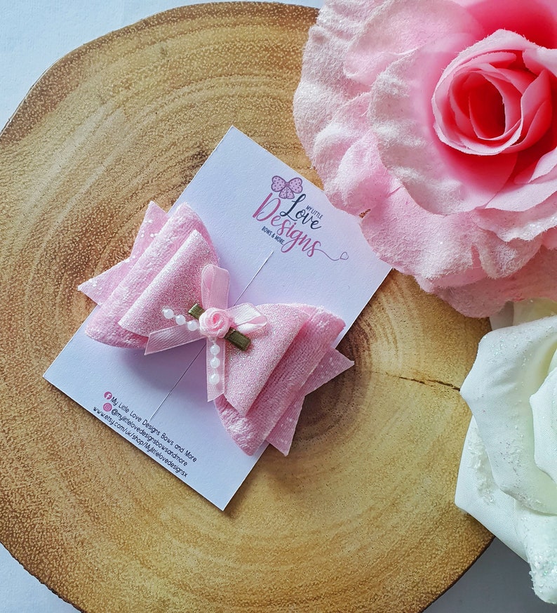 Pink Dainty Rose Bow - Etsy