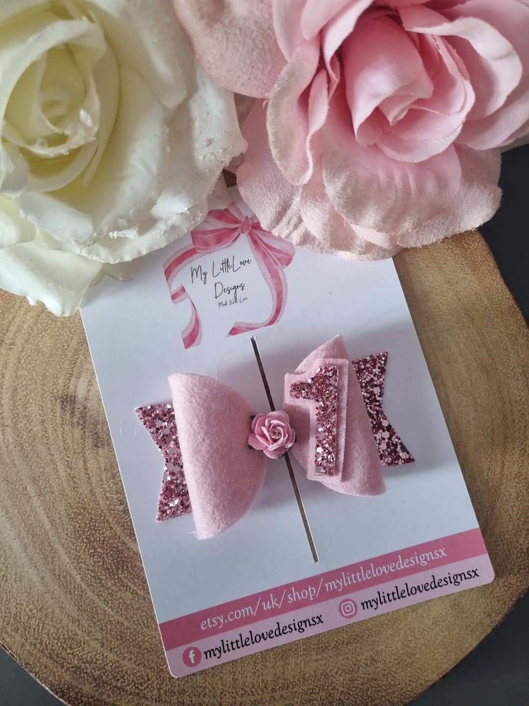 Pink Felt and Glitter Birthday Number Hair Bow 1-9 Years - Etsy