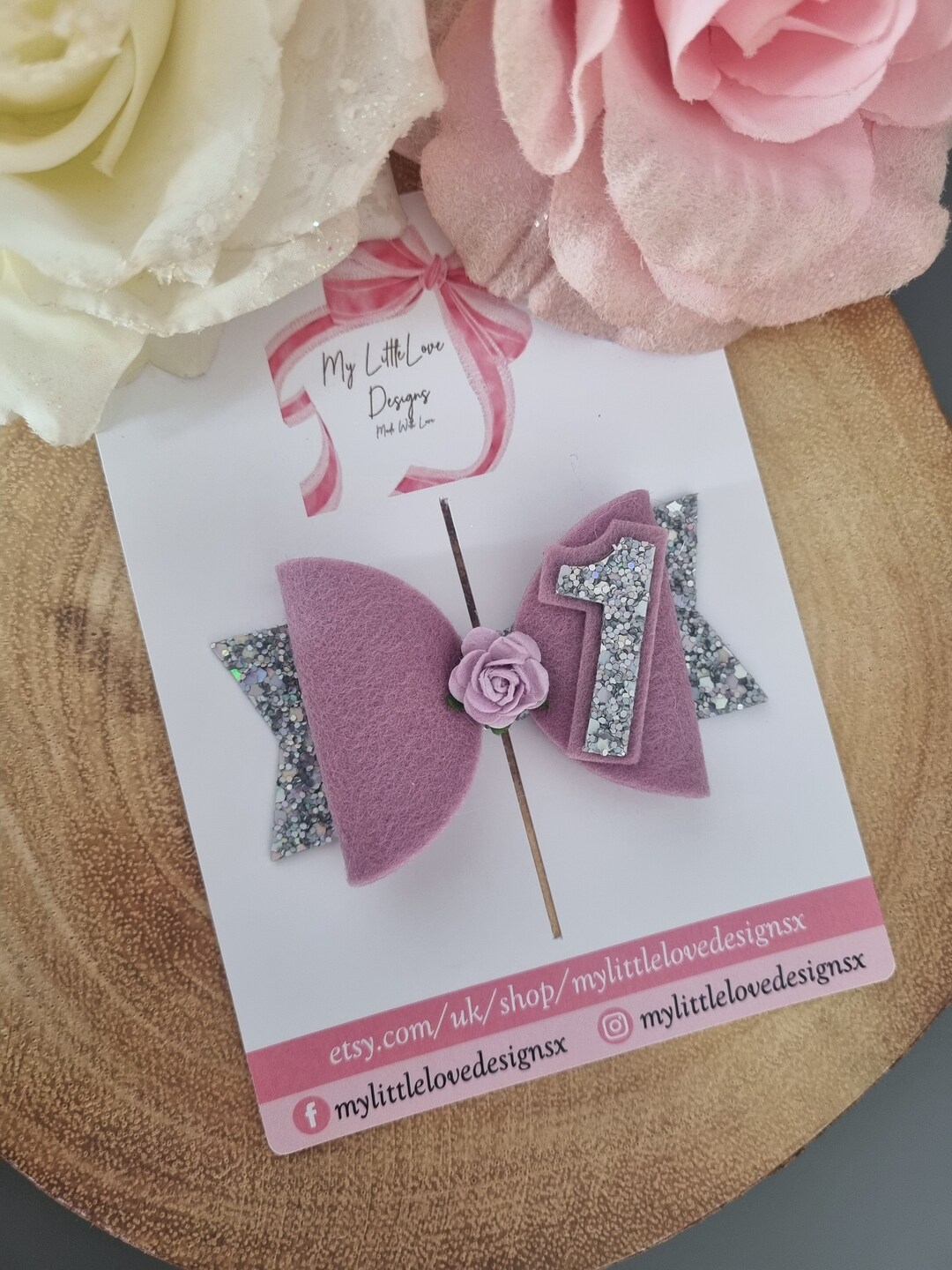 Purple Felt and Silver Glitter Birthday Number Hair Bow 1-9 Years - Etsy