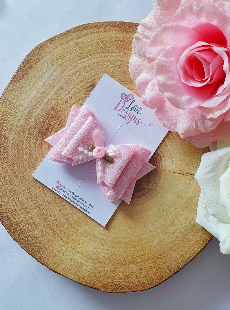 Pink Dainty Rose Bow - Etsy