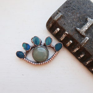 Opal, Green Aventurine Eye Talisman, Crystal Necklace, Copper Jewelry ...