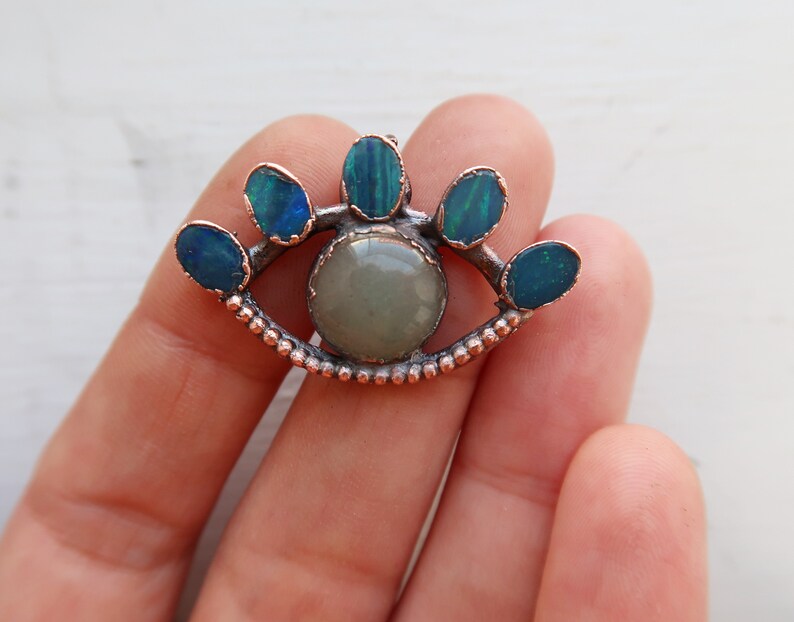 Opal Green Aventurine Eye Talisman Crystal Necklace Copper | Etsy