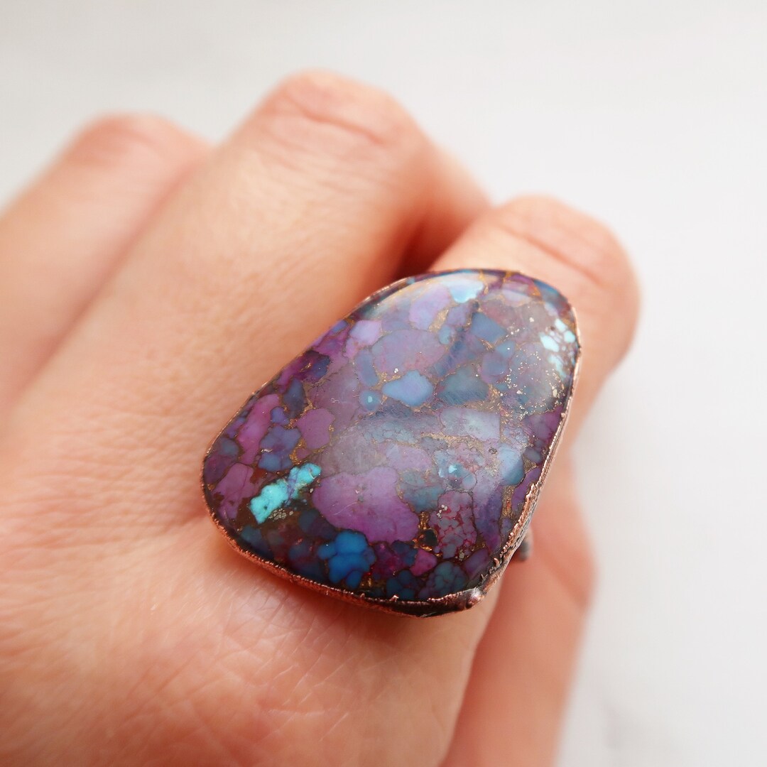 Purple Native Turquoise Ring Size 6.50 - Etsy
