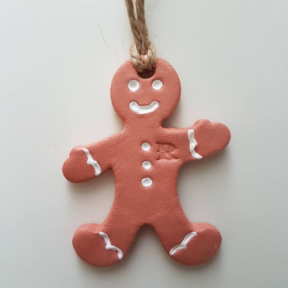 Clay Gingerbread Man Personalised Christmas Decoration. | Etsy