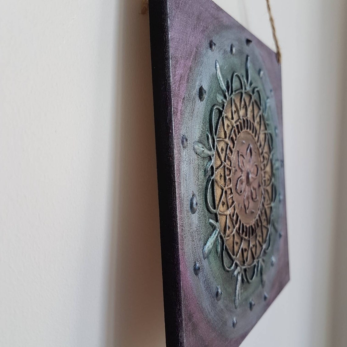 Square Metallic Rainbow Mandala Wall Plaque Gift for Them - Etsy