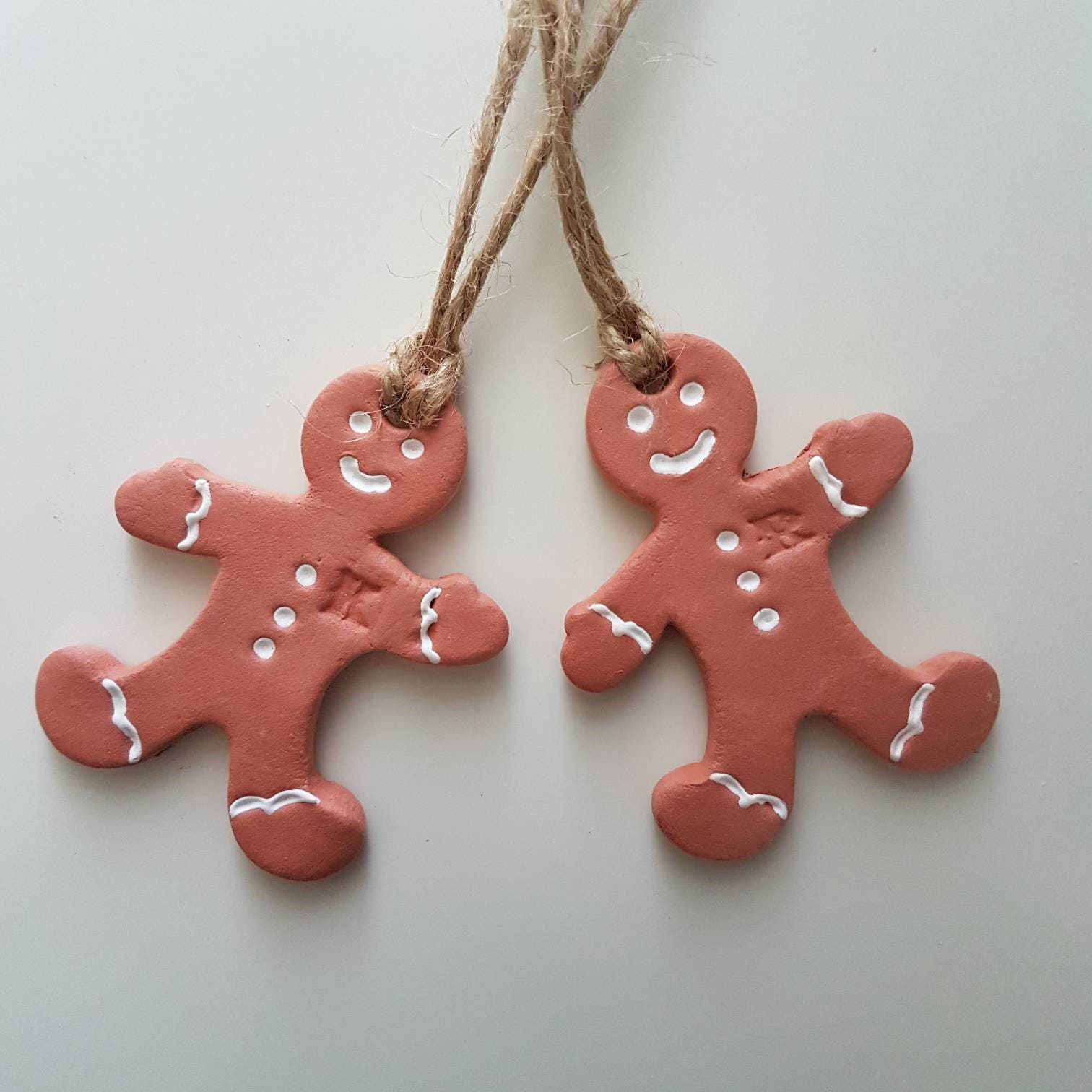 Clay Gingerbread Man Personalised Christmas Decoration. Terracotta Clay ...