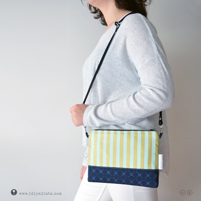 Padded Pouch Made With Japanese Fabrics. Strap Made of Real Leather ...