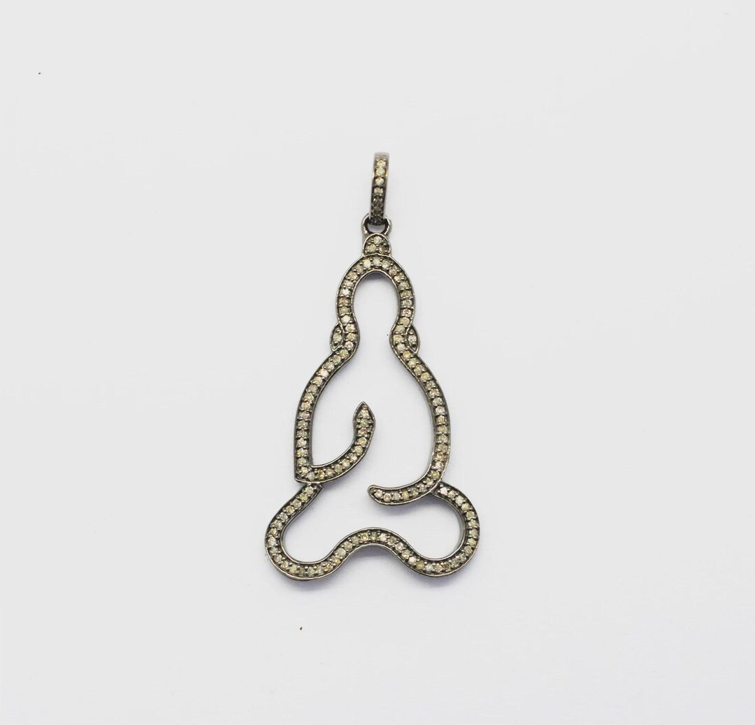 Pave Diamond Buddha Pendants, 925 Sterling Silver, April Birthstone ...