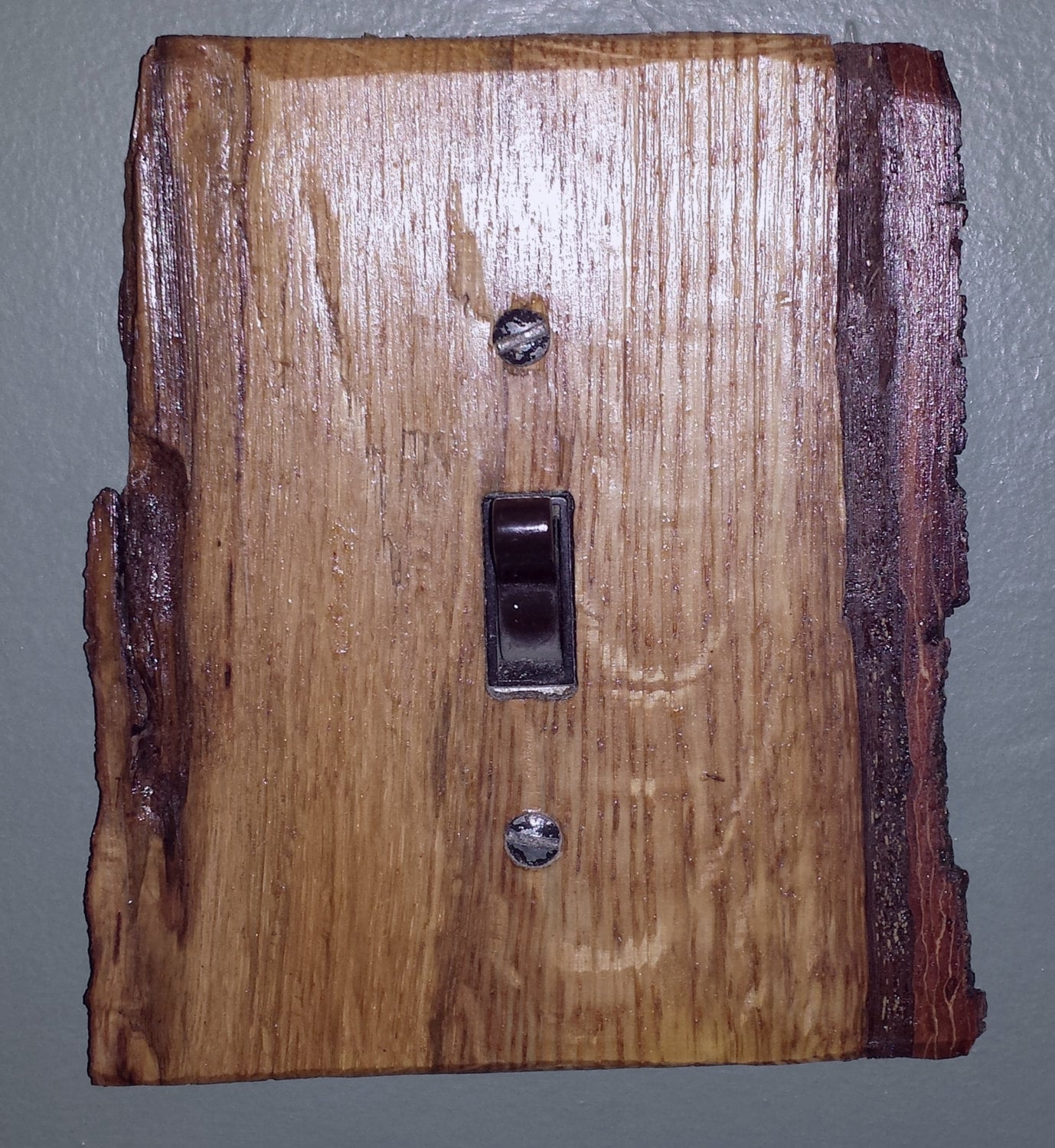 Live Edge Rustic Solid Wood Oak Log Switch and Outlet Covers - Etsy