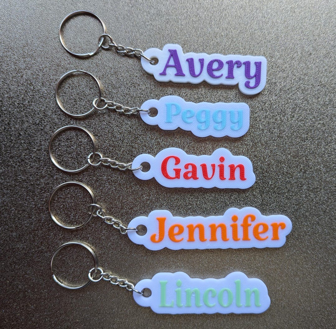 Colorful 3D Printed Name Keychains - Etsy