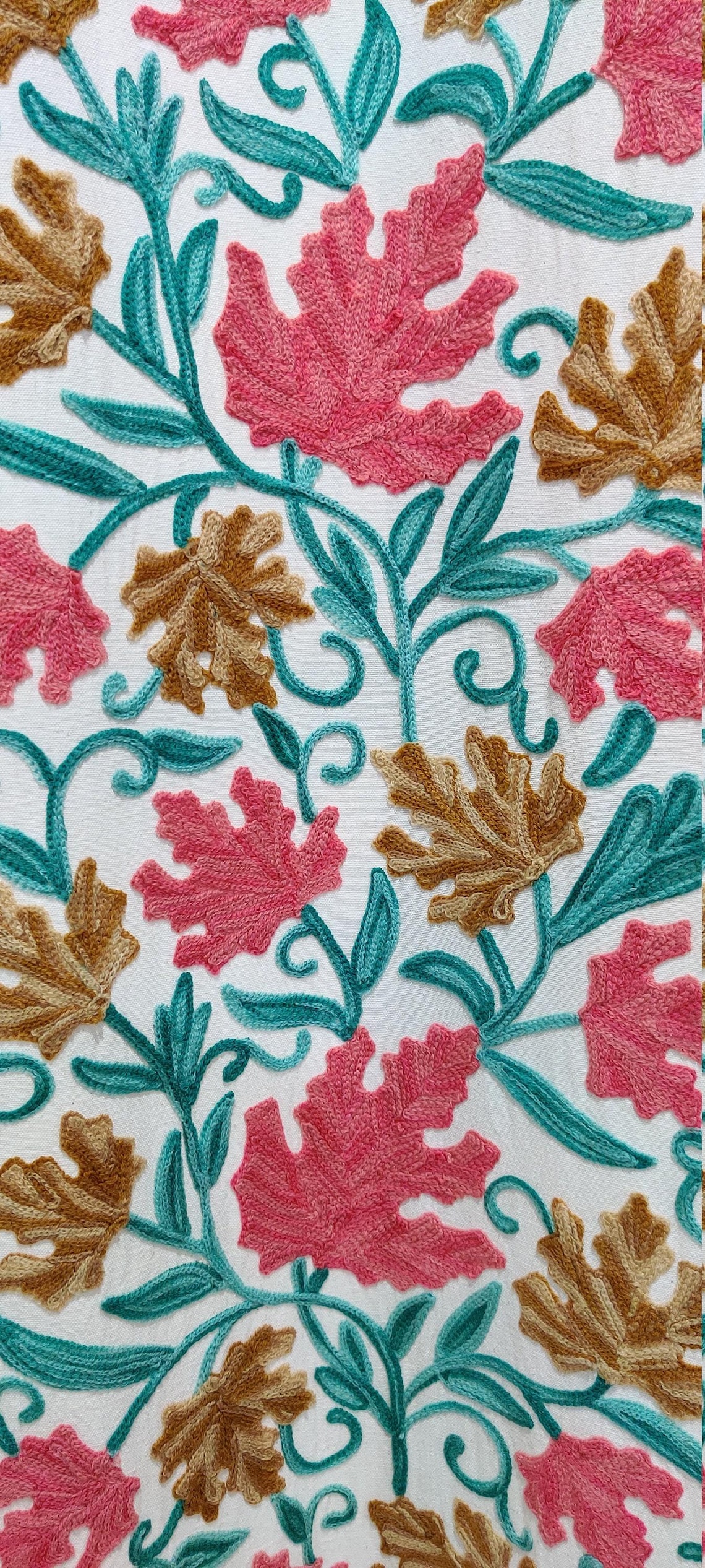 6 Yards-hand-embroidered Cotton Linen Curtains: Chinar Kashmir ...