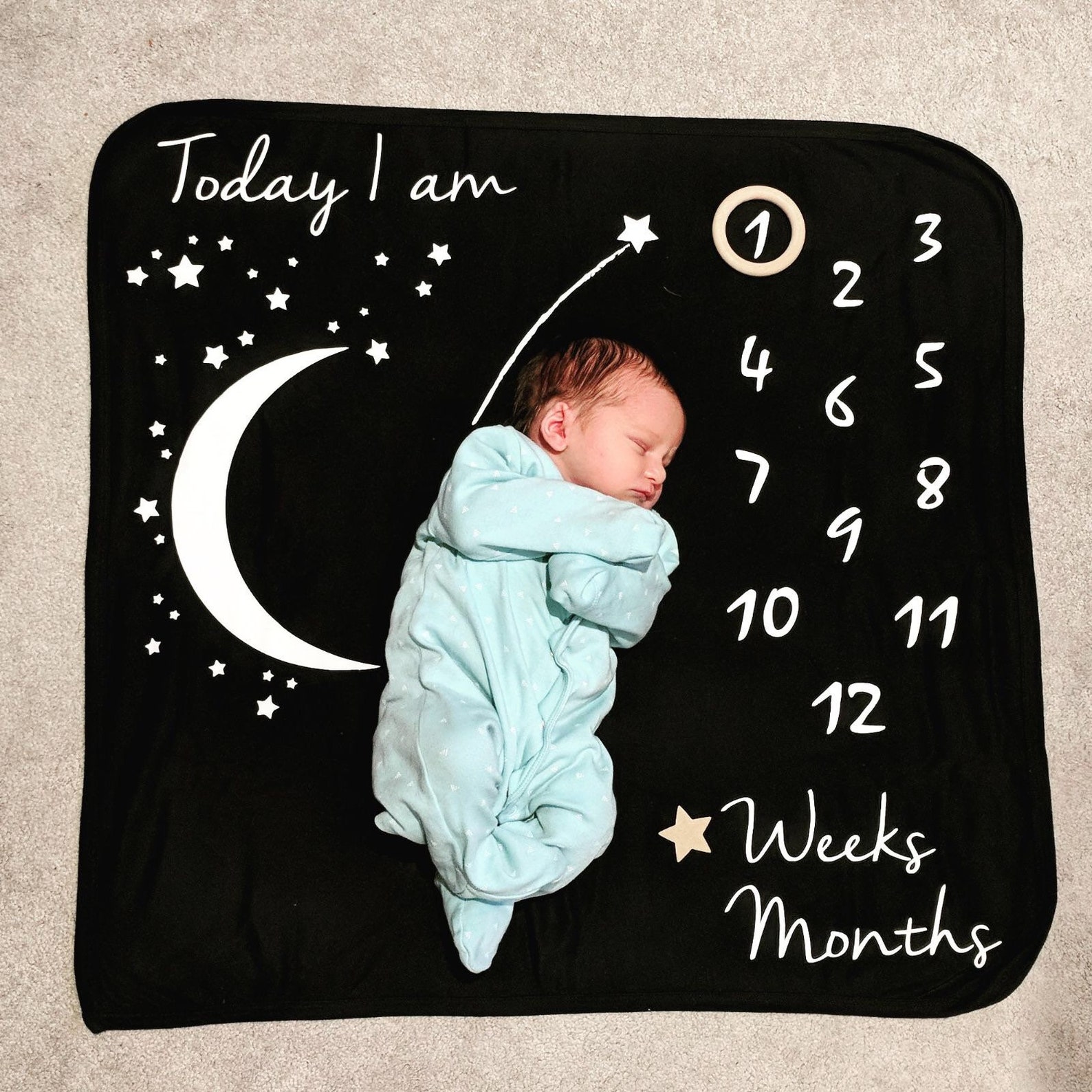 Personalised Baby Milestone Blanket-personalised Baby Age Blanket ...