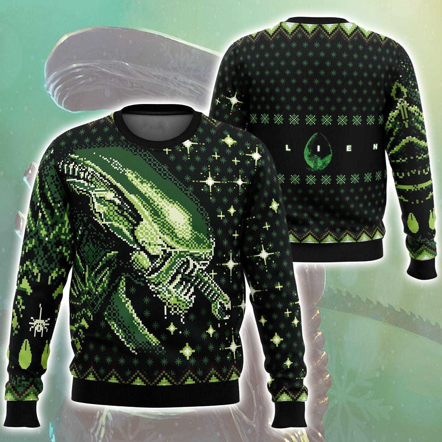 Scary Animal 3D Ugly Christmas Sweater, Xenomorph Fiction Antagonist ...