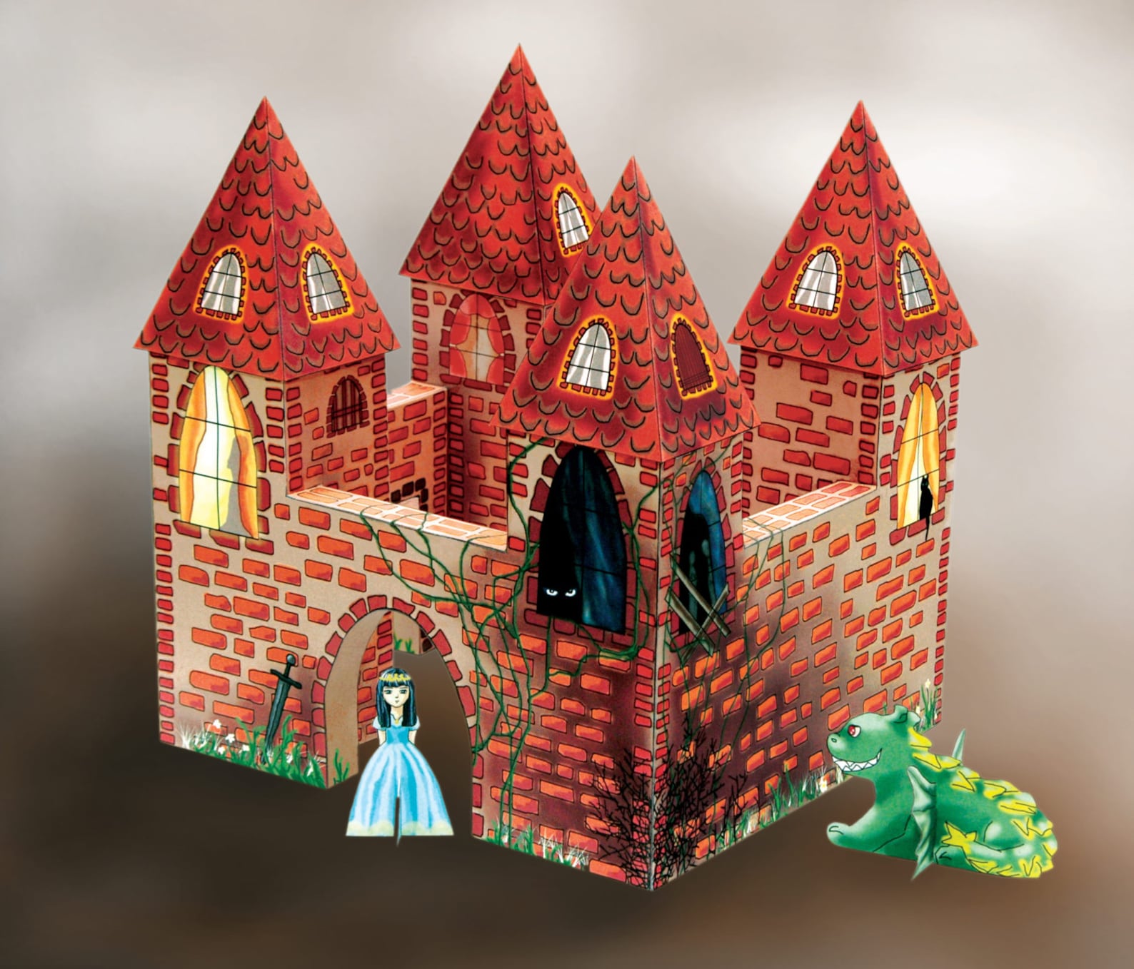 Fairytale Paper Castle Kit, Downloadable and Printable, PDF, Papercraft ...