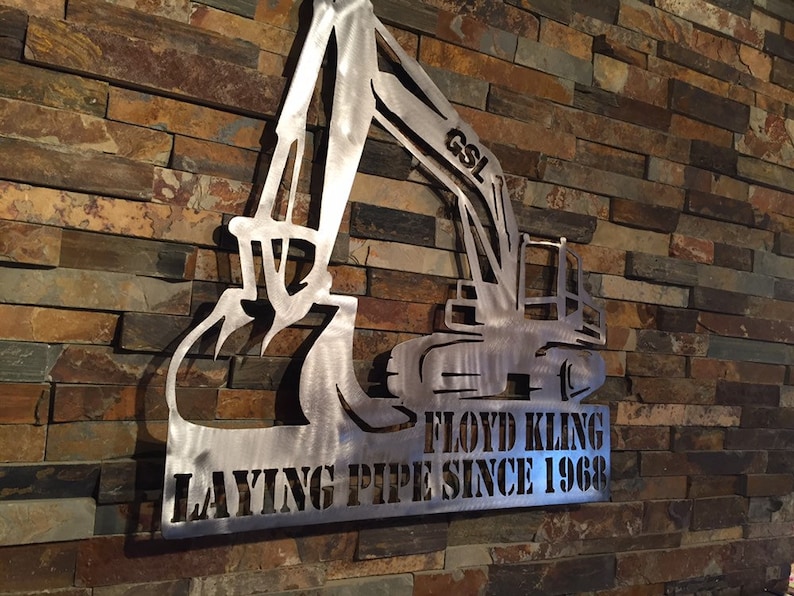 Custom Metal Excavator Sign pipe Liners Little Boys Room - Etsy