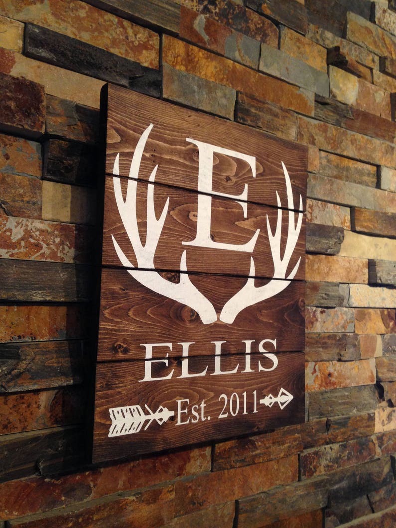 Personalized Monogram Sign Deer Antler Sign Rustic Wedding | Etsy