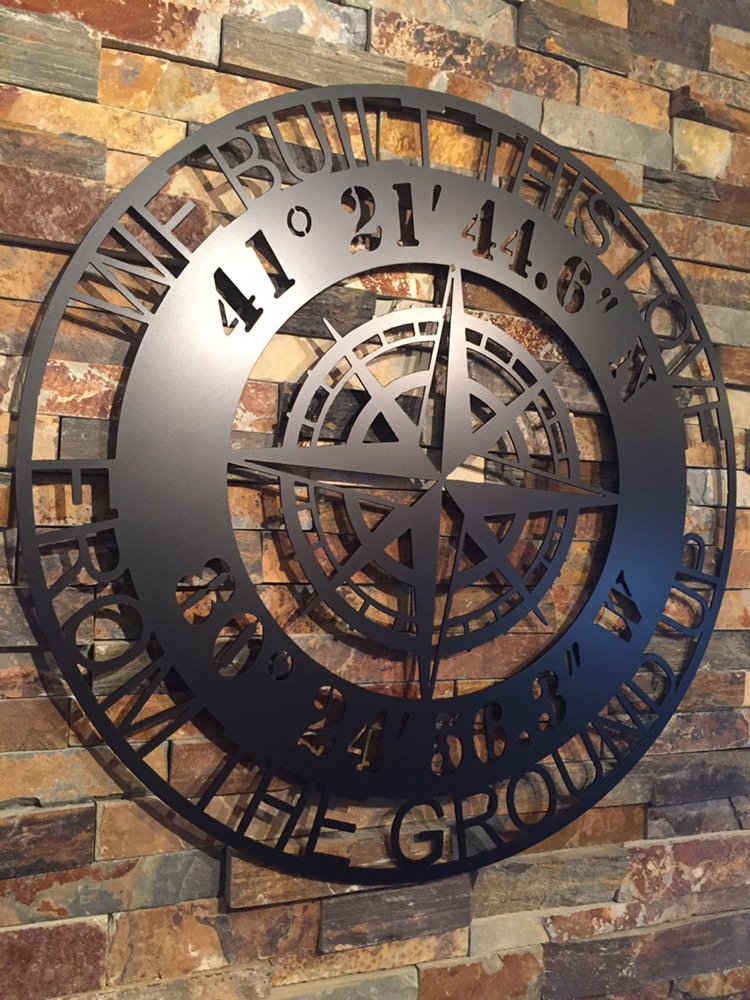 Metal Coordinates Sign Custom Metal Sign 1st Home | Etsy