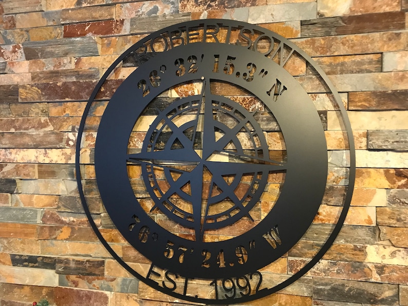 Metal Coordinates Sign Custom Metal Sign 1st Home | Etsy