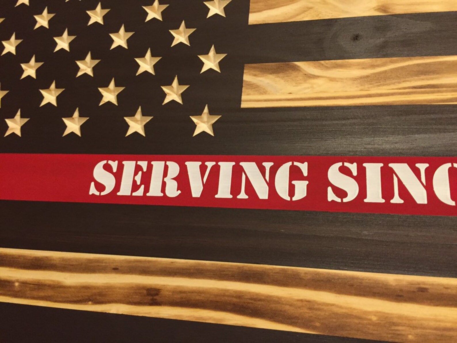 Lg Red With White Lettering Rustic Flag American Flag Thin - Etsy