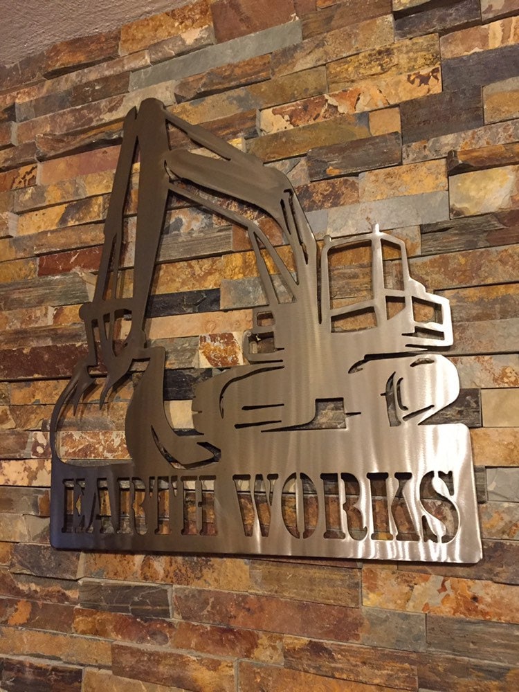 Custom Metal Construction Vehicle Sign Little Boys Room | Etsy