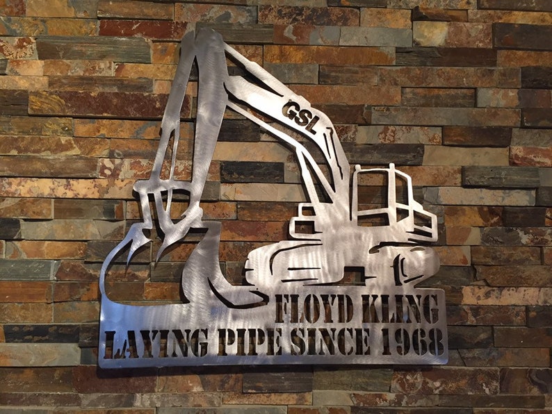 Custom Metal Excavator Sign pipe Liners Little Boys Room - Etsy