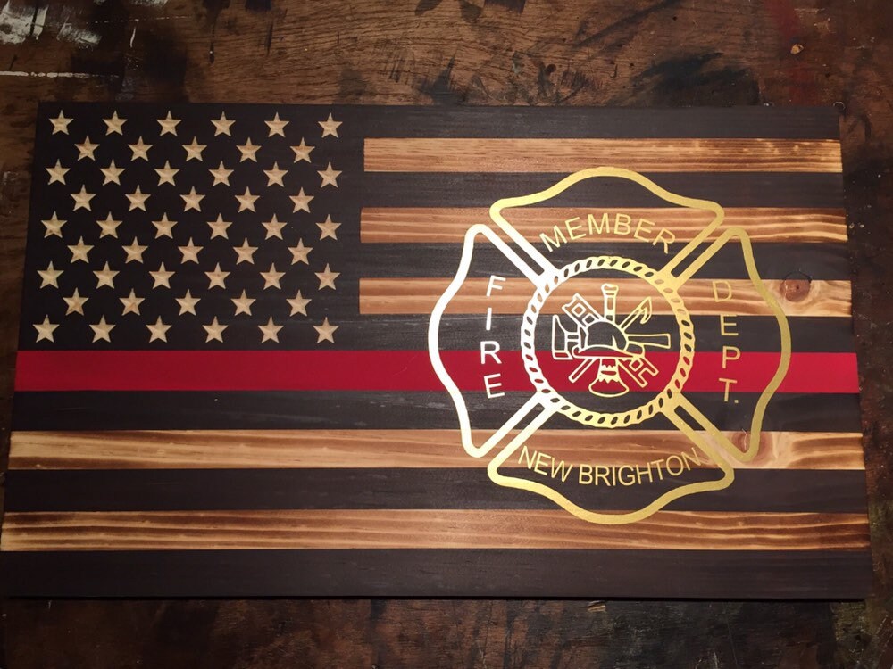 Custom Patch or Cross Flag American Flag Thin Red Line - Etsy