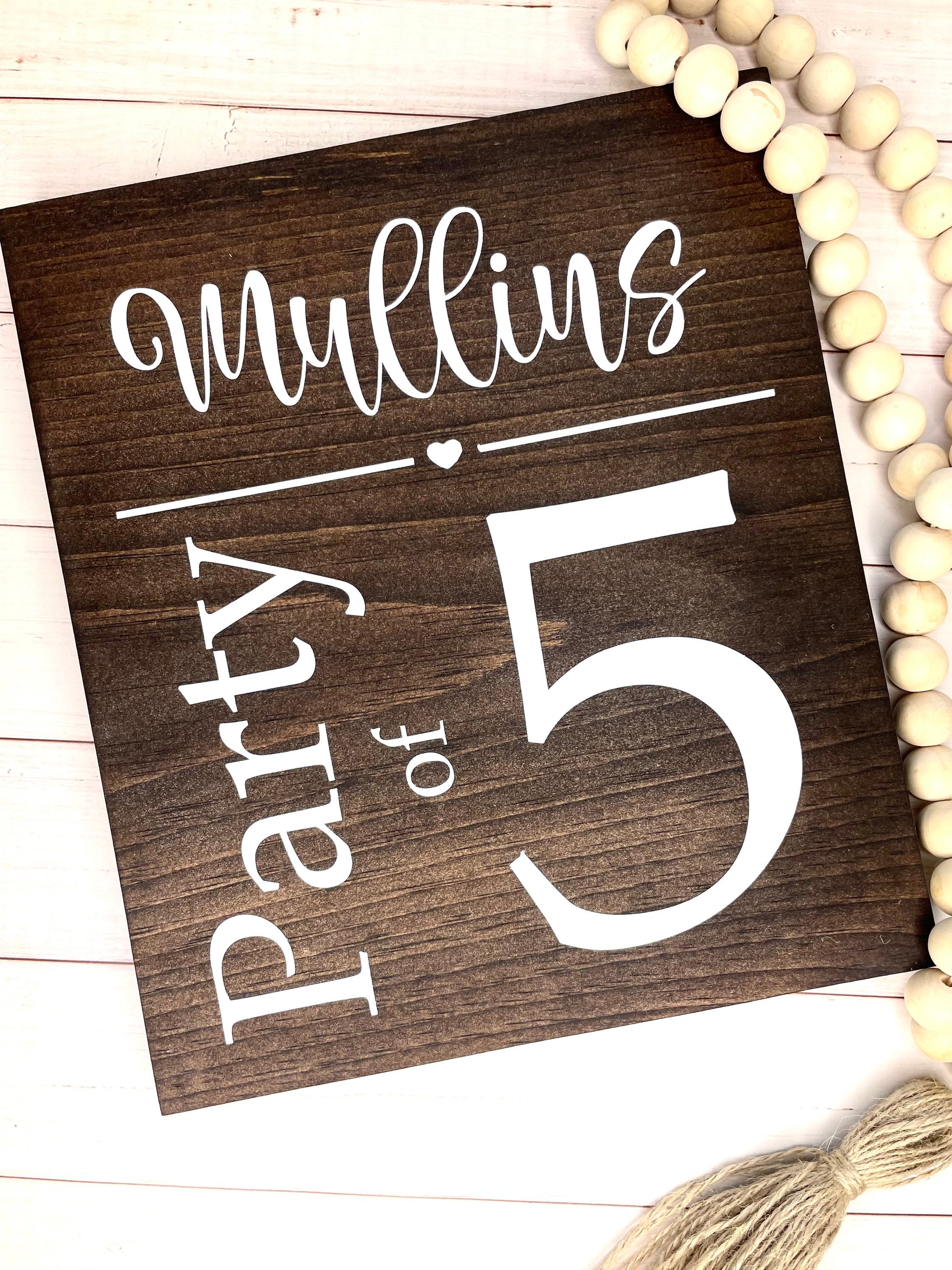 Party of Sign Party of 4 Party 0f 5 Custom Family Sign | Etsy