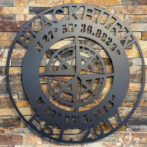 Metal Coordinates Sign - Custom Metal Sign - 1st Home - Wedding Gift ...