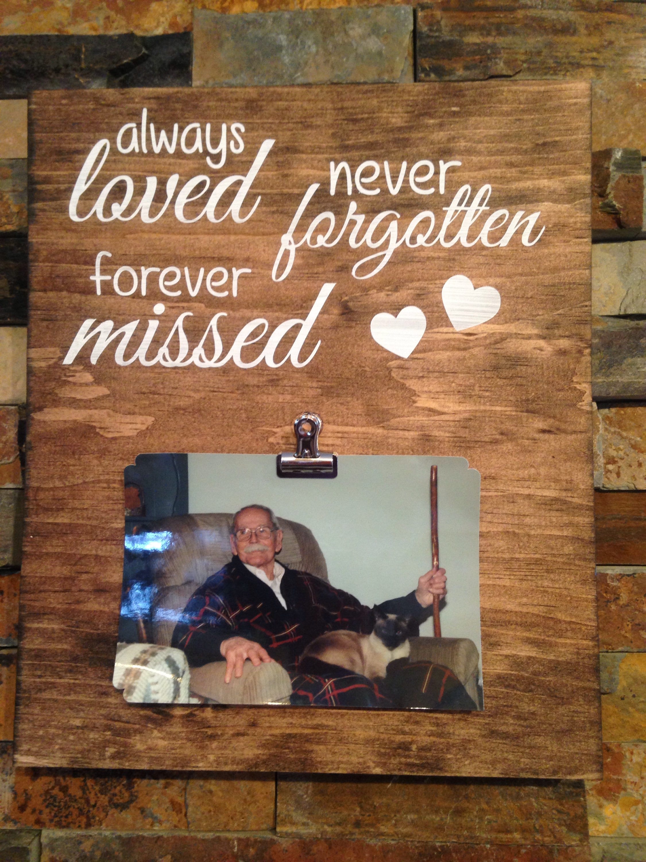Memorial gift memorial photo holder always loved never | Etsy