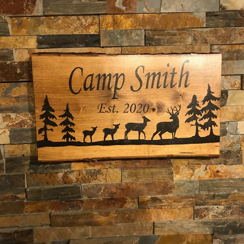 Custom Deer Camp Sign address Sign Personalized Sign for | Etsy