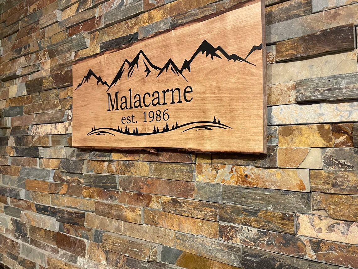 Custom mountain address sign personalized sign for skiing | Etsy