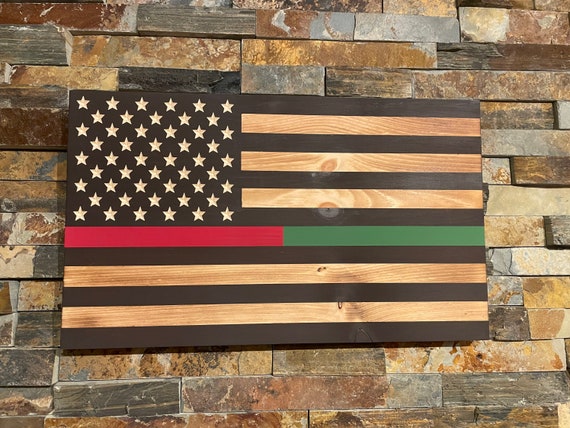 Flag With Two Thin Line Colors One Line Two Colors Blue | Etsy