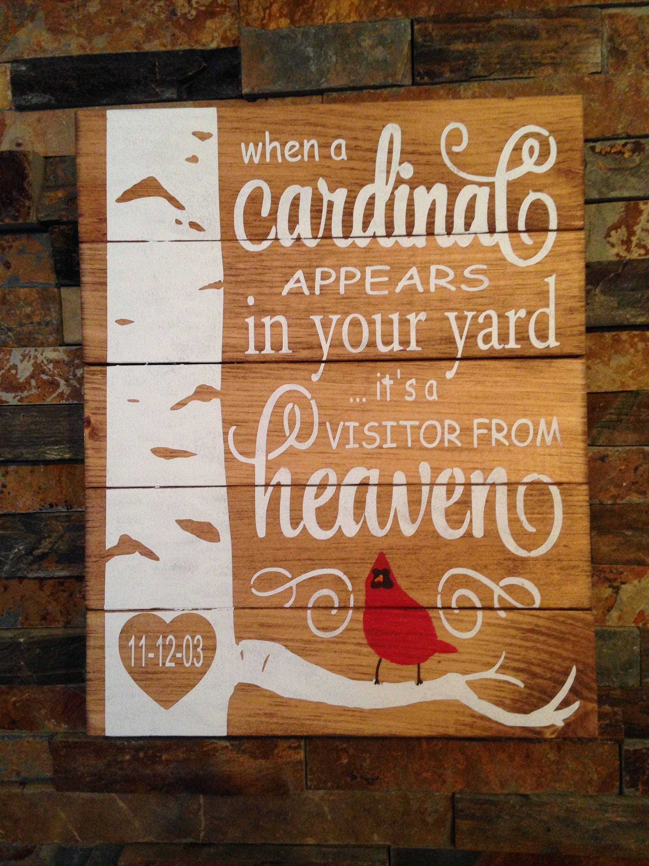 Cardinal Sign Memorial Sign Custom Memorial Sign Wooden - Etsy