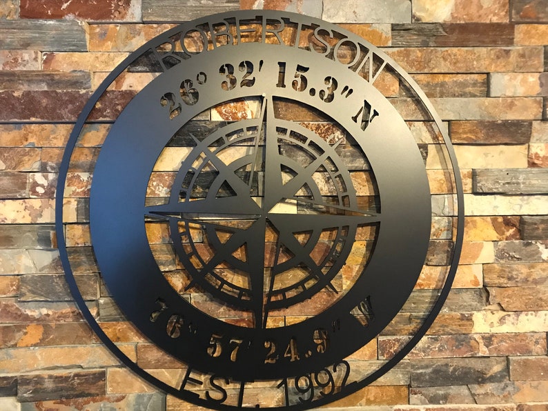 Metal Coordinates Sign Custom Metal Sign 1st Home | Etsy