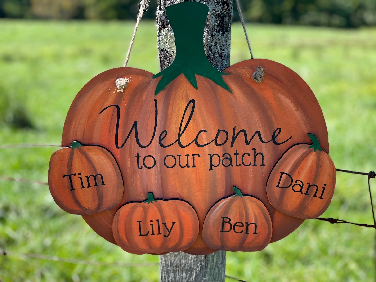 Welcome to Our Patch Pumpkin Sign Personalized Little - Etsy