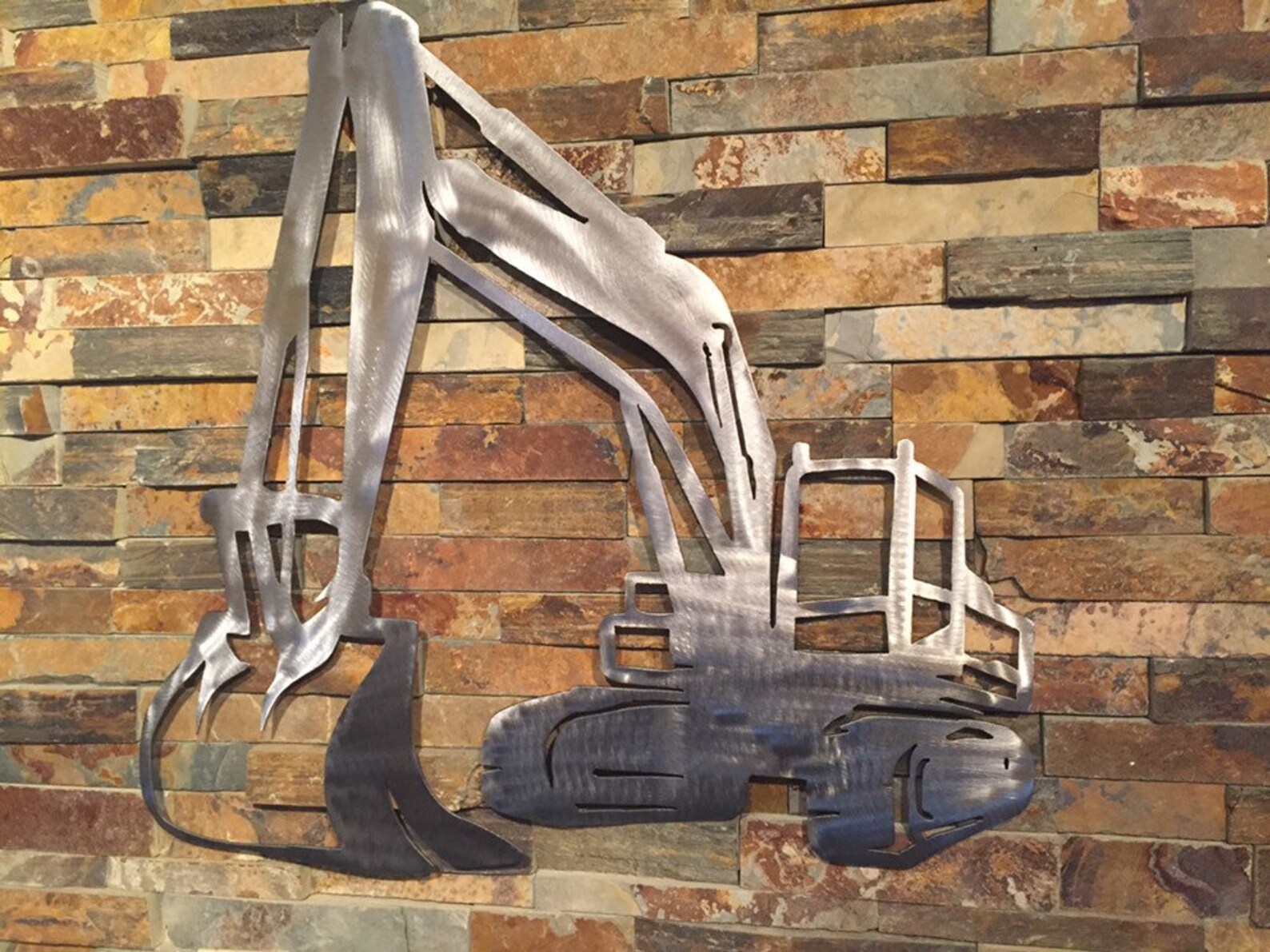 Brushed Metal Excavator Sign: Construction Decor, Boys Room, Man Cave ...