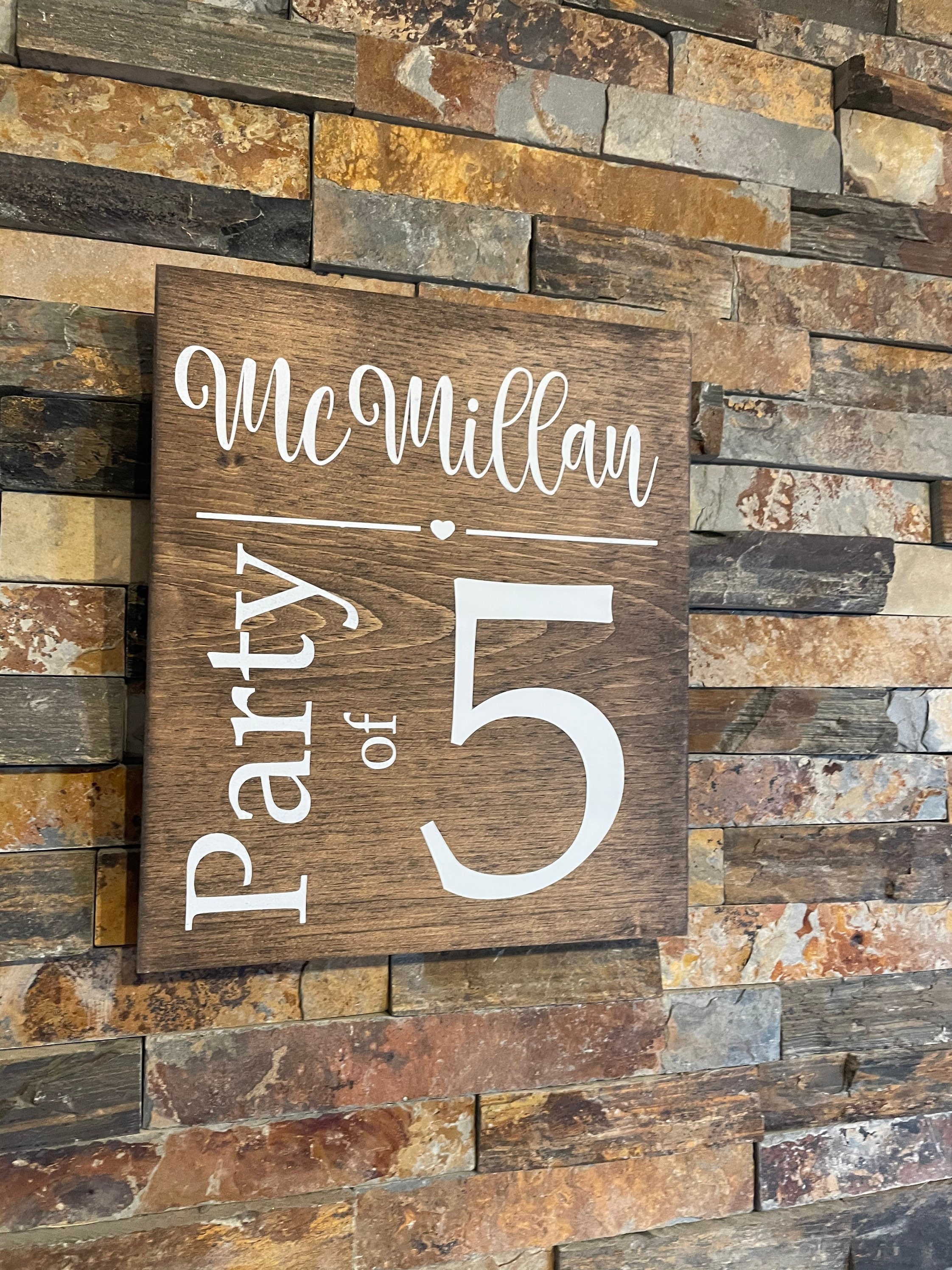 Party of Sign Party of 4 Party 0f 5 Custom Family Sign | Etsy