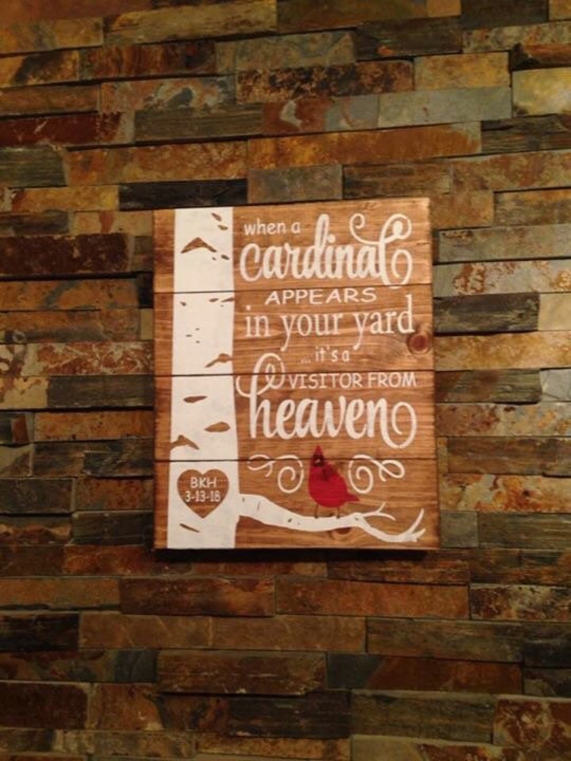 Cardinal Sign Memorial Sign Custom Memorial Sign Wooden - Etsy