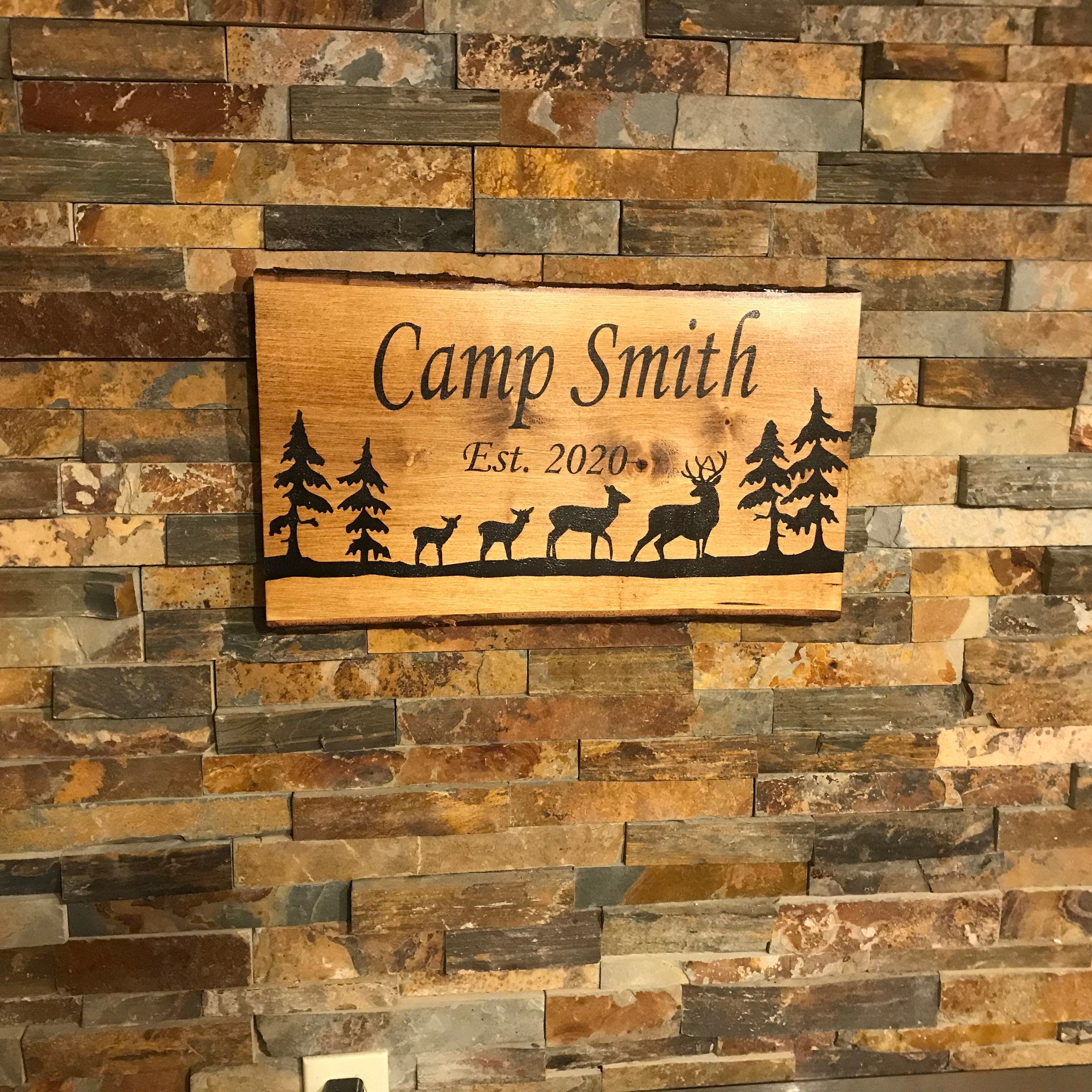 Custom Deer Camp Sign address Sign Personalized Sign for | Etsy