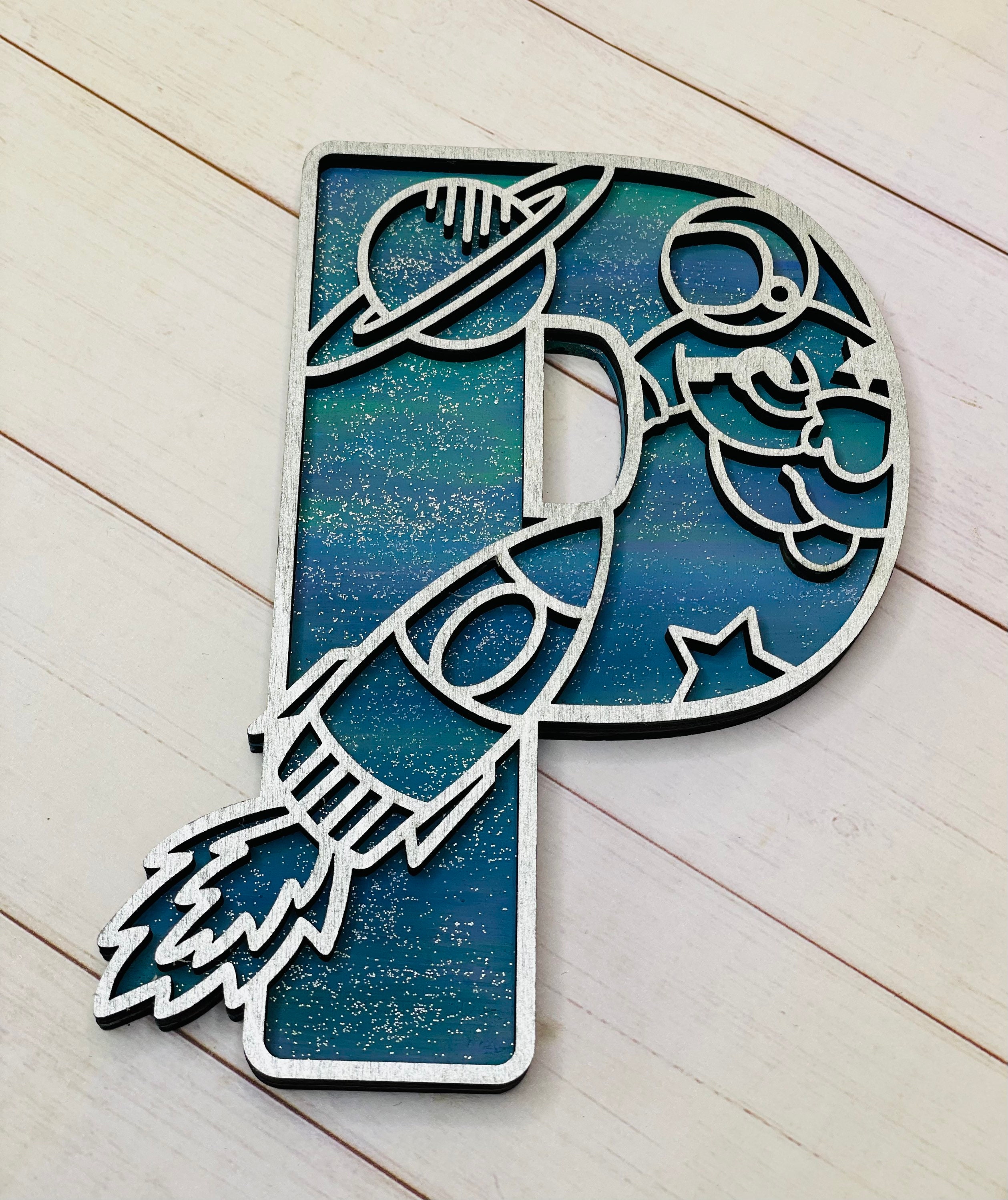 Outer Space Wooden Letters Laser Cut Letters for Wall - Etsy