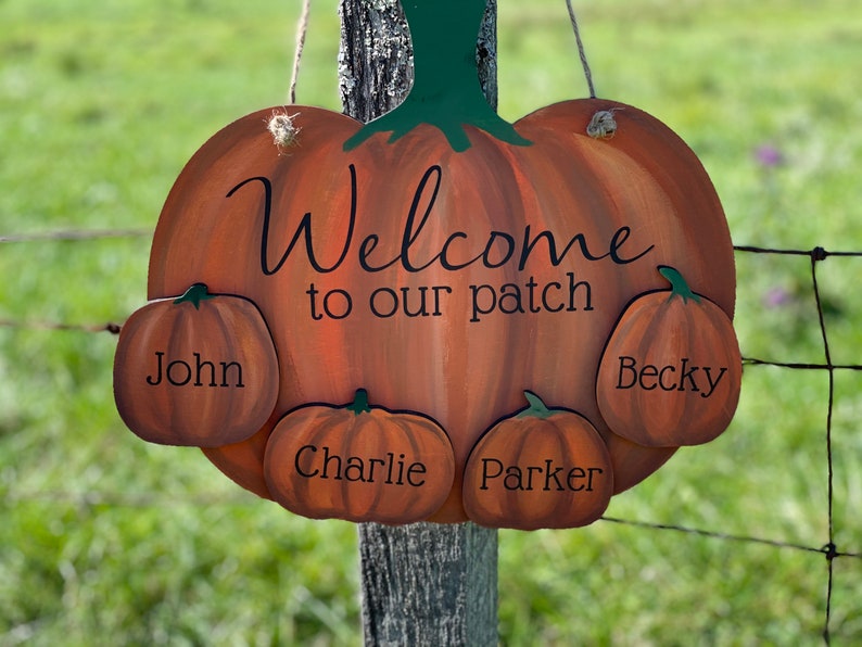 Personalized Pumpkin Sign: Welcome to Our Patch, Fall Decor - Etsy