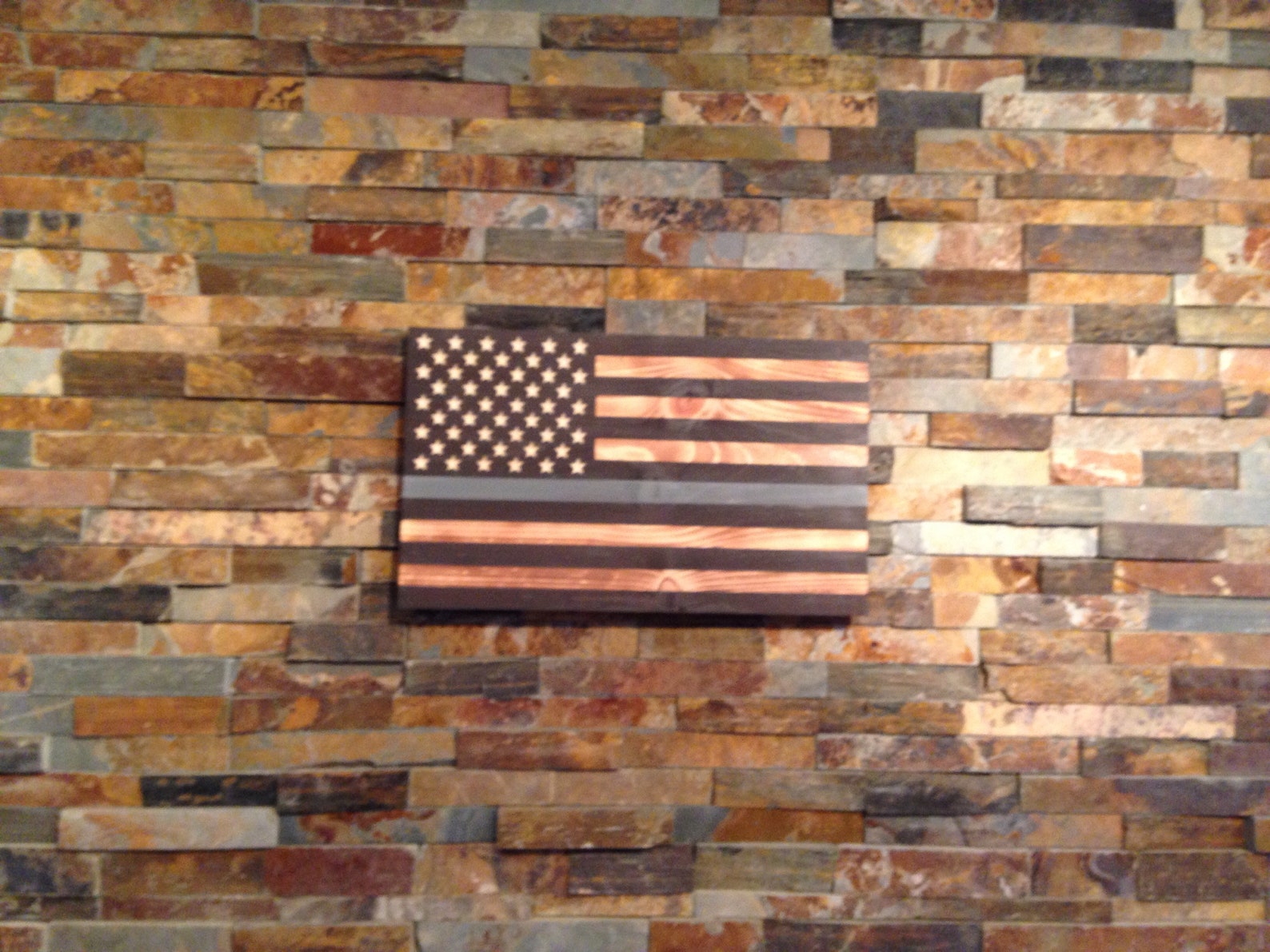 Lg Rustic Flag Wood Flag American Flag Flag With Gray | Etsy