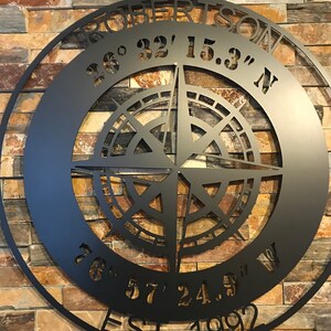 Metal Coordinates Sign - Custom Metal Sign - 1st Home - Wedding Gift ...