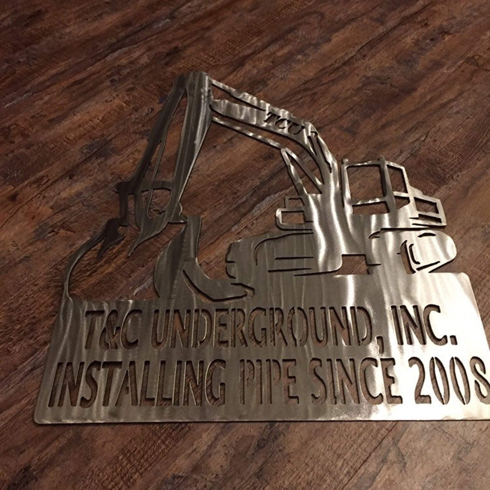 Custom Brushed Metal Excavator Sign: Construction Decor - Etsy