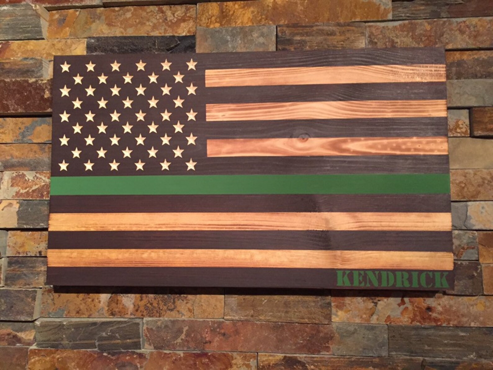 Rustic Flag wooden Flag American Flag Flag With Green - Etsy