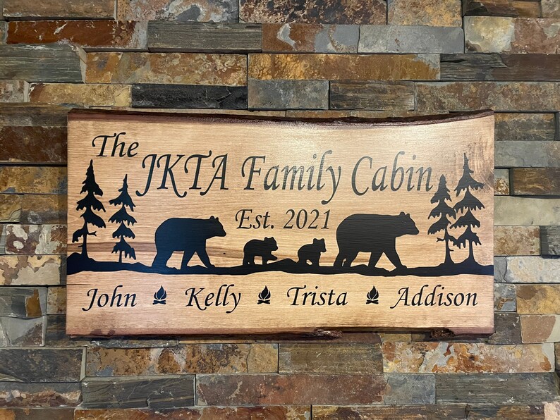 Custom Bear Sign With Names address Sign Personalized Sign - Etsy