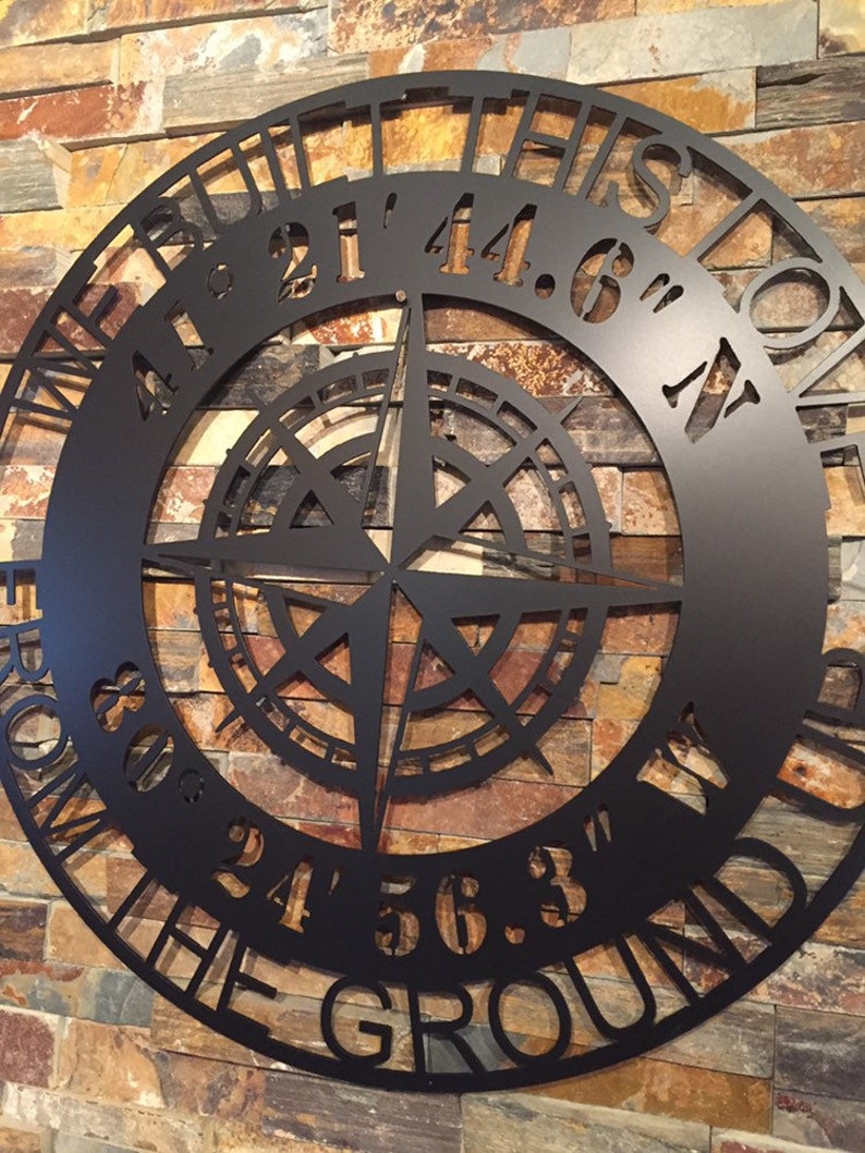 Metal Coordinates Sign Custom Metal Sign 1st Home - Etsy
