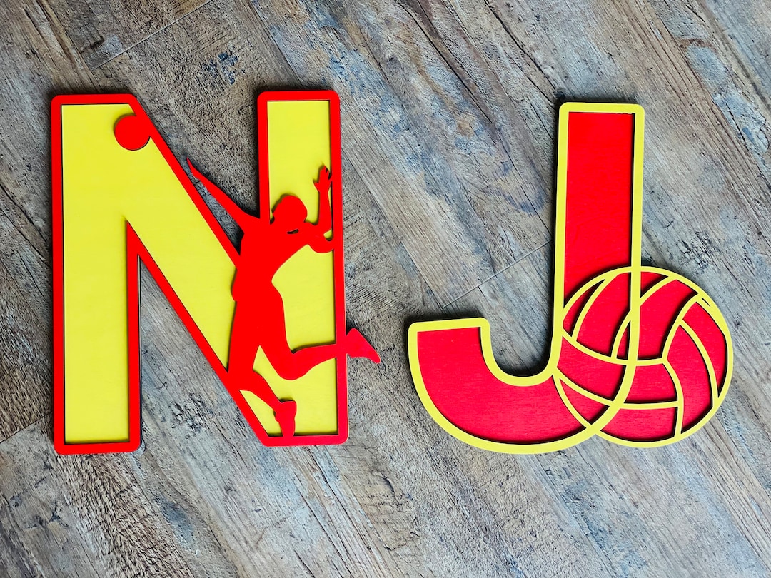 Volleyball Wooden Letters - Laser Cut Letters - Coach - Sports Décor ...
