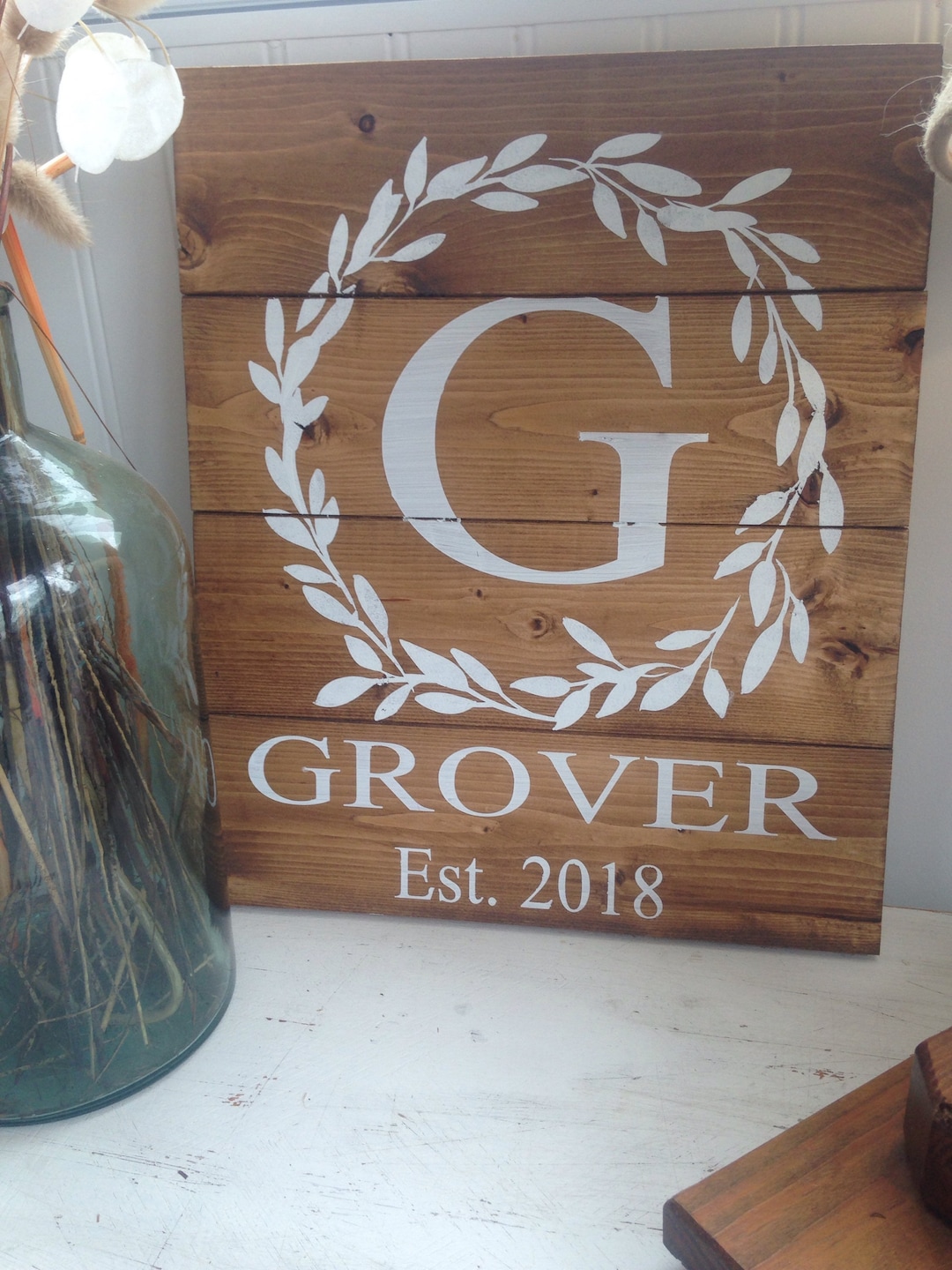 Personalized Monogram Sign- Farm House Decor- Rustic Wedding- Custom ...